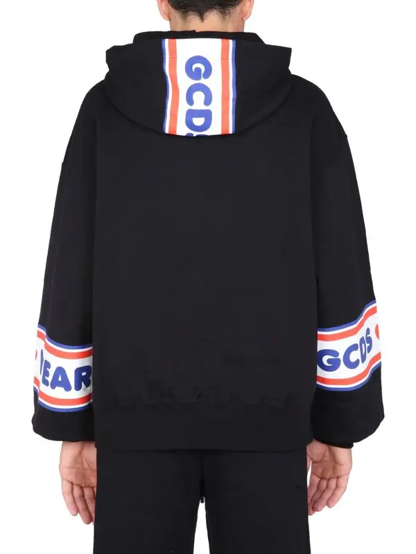 Gcds Logo Graphic Hoodie - Black