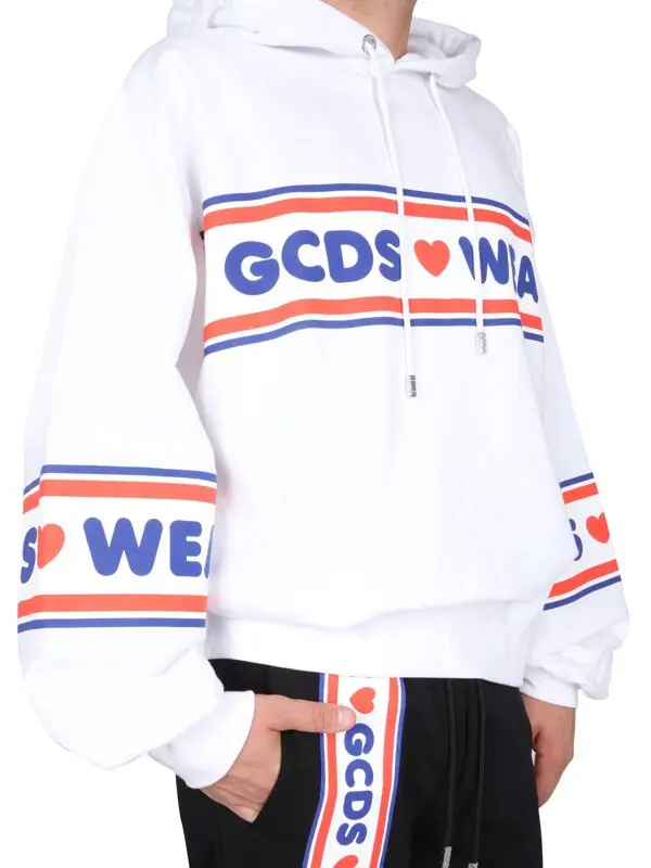 Gcds Logo Sweatshirt - White