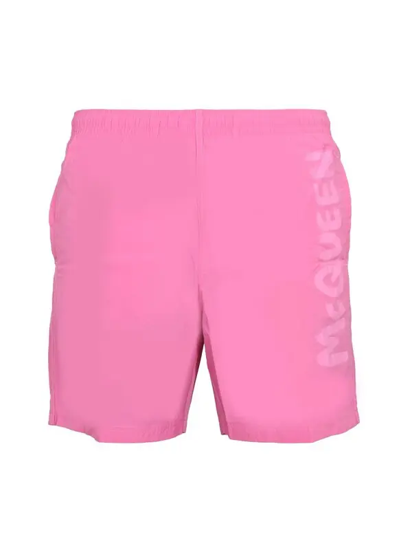 Alexander McQueen Logo Print Swimsuit - Pink
