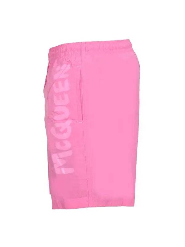 Alexander McQueen Logo Print Swimsuit - Pink