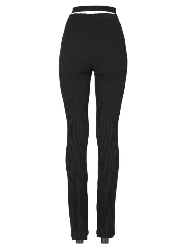 ANDREÄDAMO Ribbed Trousers With Cut-out Belt