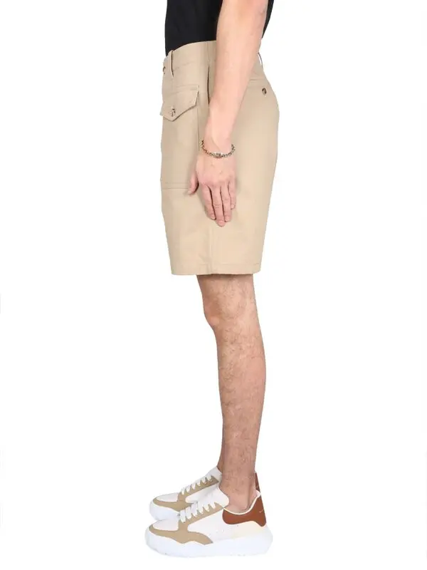 Alexander McQueen Bermuda Cargo Shorts - Beige