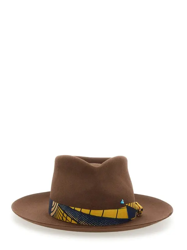 SUPERDUPER FEAT LORENZOJOVA Bougainvillea Teardrop Hat - Brown