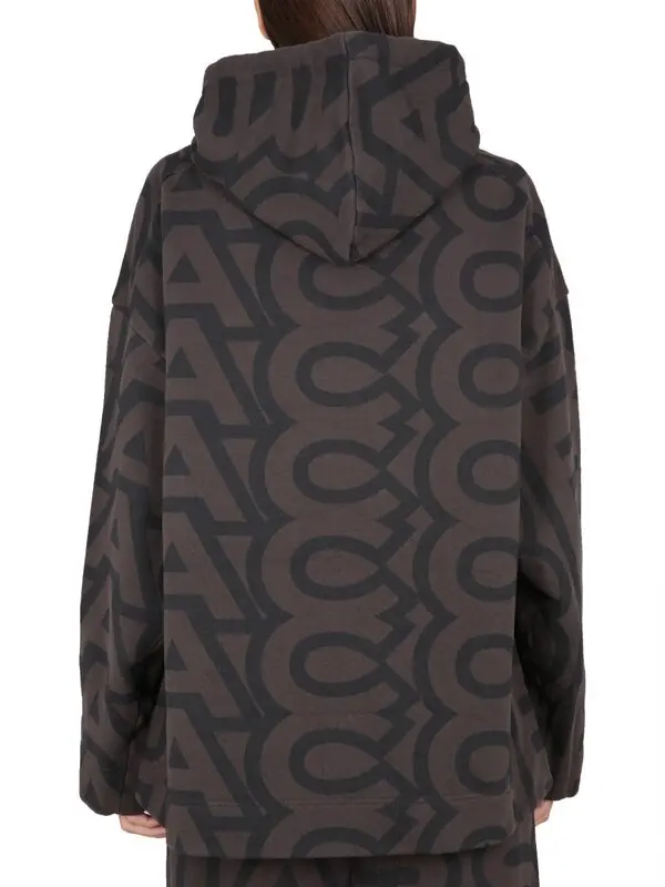 Marc Jacobs Monogram Logo Hooded Sweatshirt - Brown