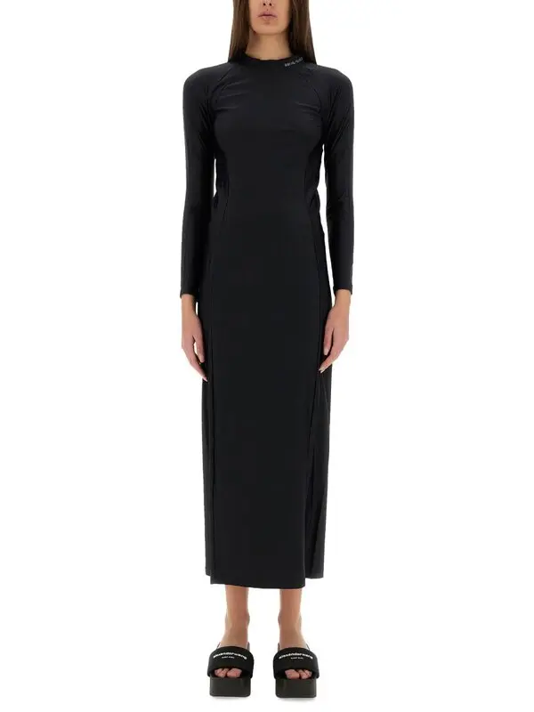 Alexander Wang Long Dress With Logo - Black