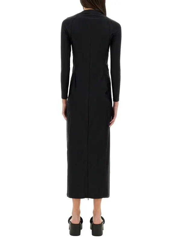Alexander Wang Long Dress With Logo - Black