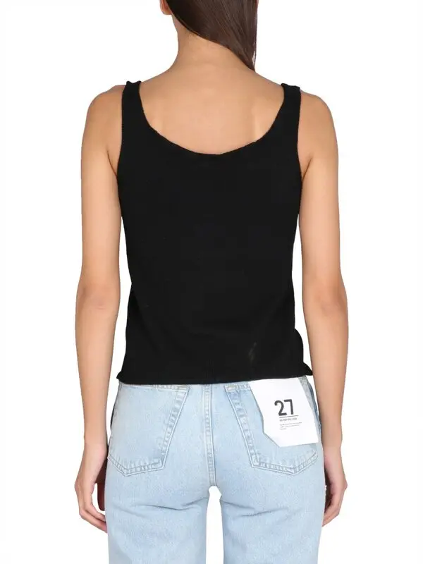 Aspesi Cotton Ribbed Tank Top - Black