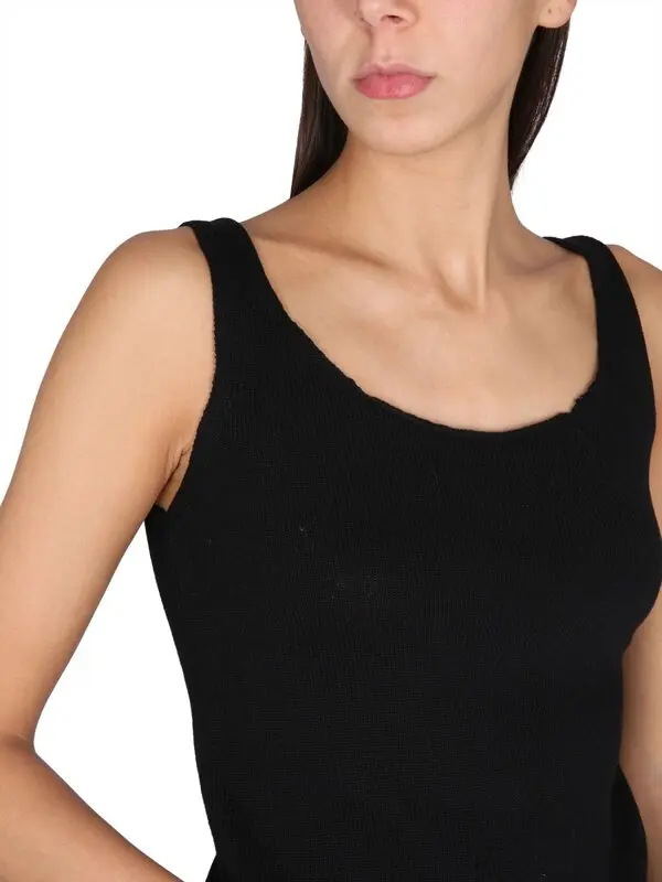Aspesi Cotton Ribbed Tank Top - Black