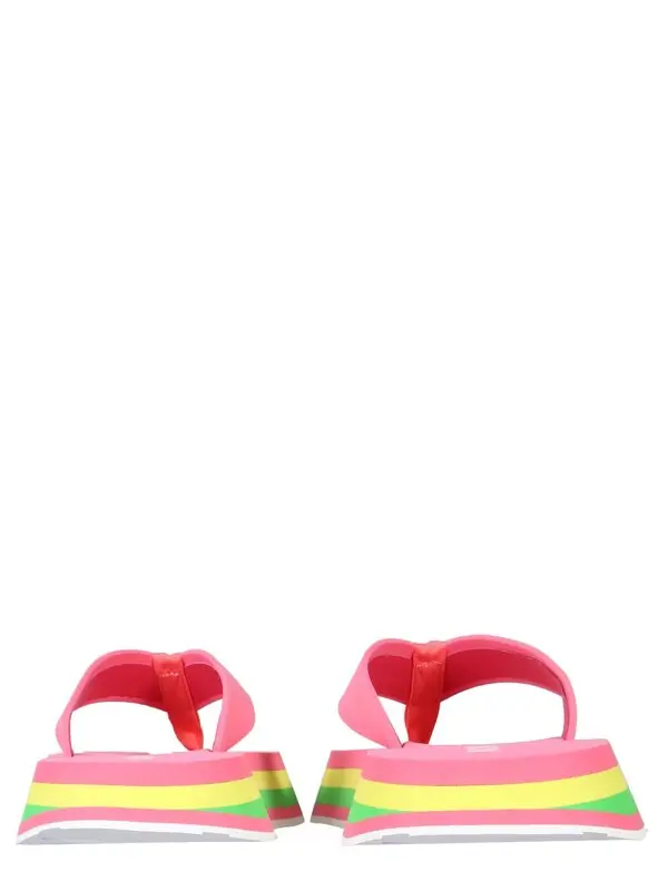 MSGM Striped Thong Sandals - Fuchsia