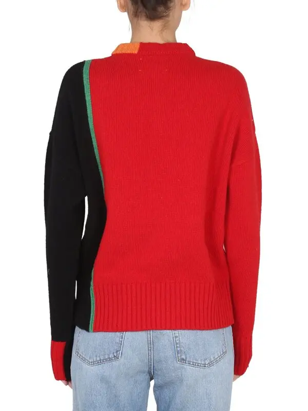 RIGHT FOR Pullover With Ribbed Collar - Multicolour