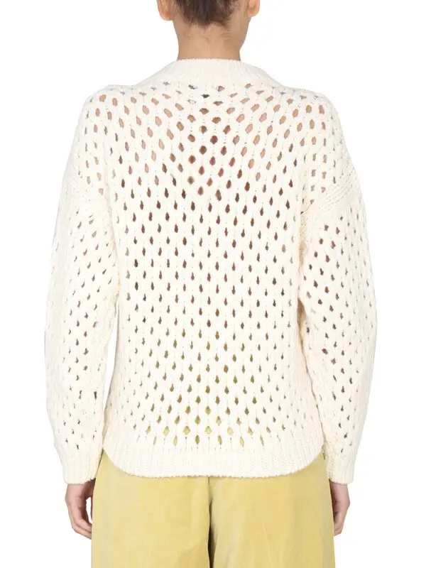 ALYSI Knitted Cross-neck Shirt - Beige
