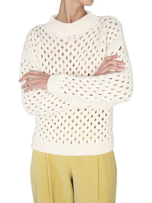 ALYSI Knitted Cross-neck Shirt - Beige