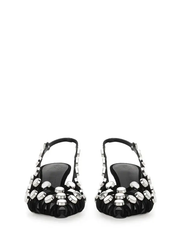 Attico Goat Leather Slingbacks - Black
