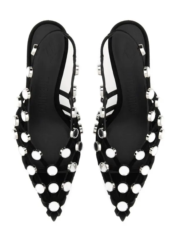 Attico Goat Leather Slingbacks - Black