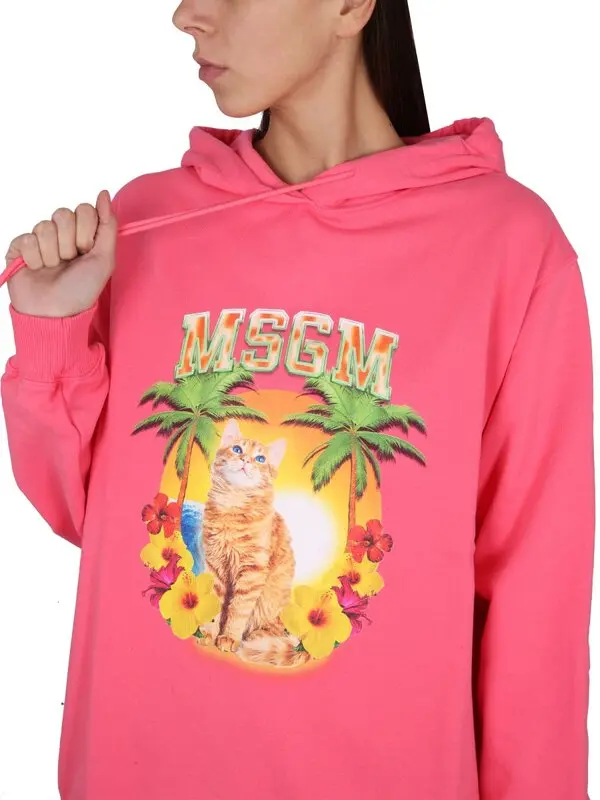 MSGM Logo Sweatshirt - Fuchsia