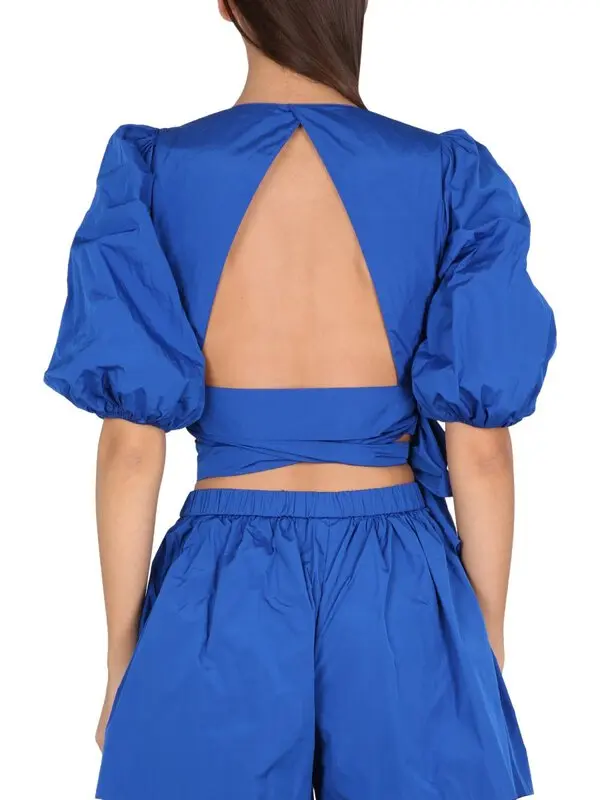 Red Valentino Taffeta Top - Blue