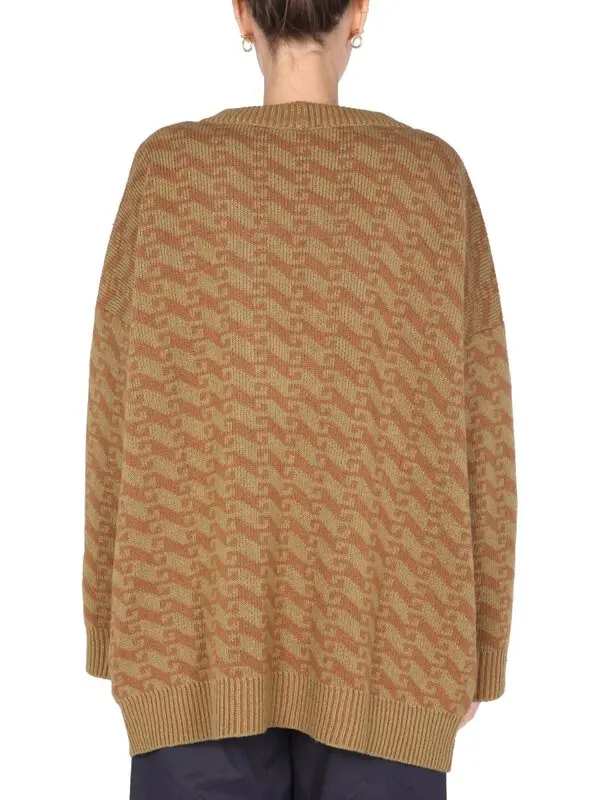 MAISON JEJIA Jacquard V-neck Sweater