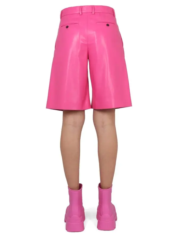 MSGM Faux Leather Bermuda Shorts - Pink