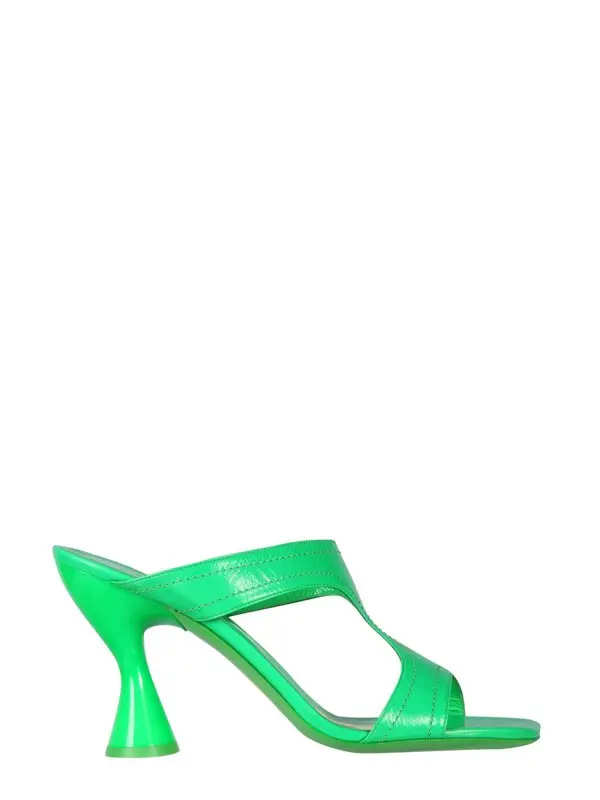By Far Nadia Leather Mules - Green