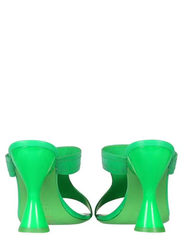 By Far Nadia Leather Mules - Green