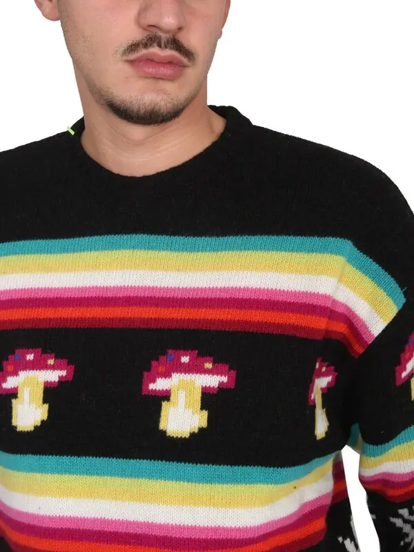 MSGM Crew Neck Wool Sweater - Multicolour