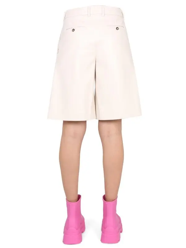 MSGM Faux Leather Bermuda Shorts - Ivory