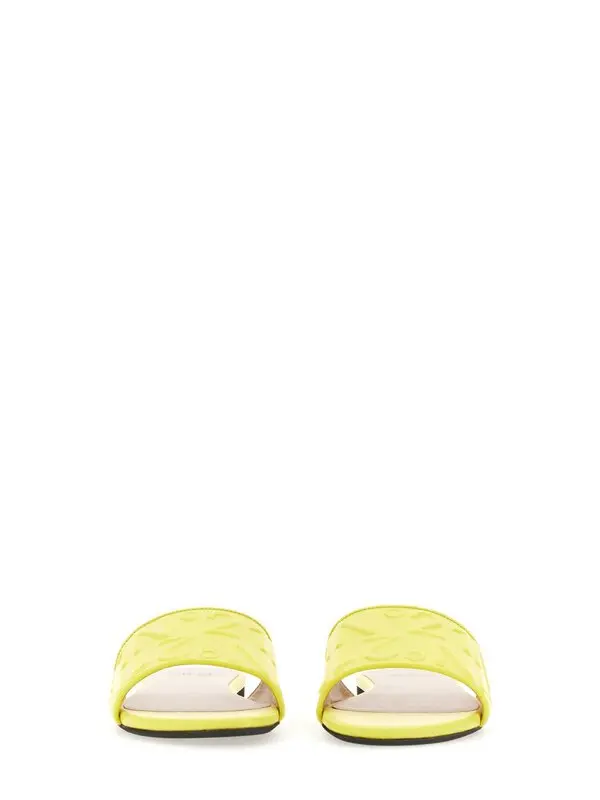 N°21 Slide Sandal With Logo - Yellow