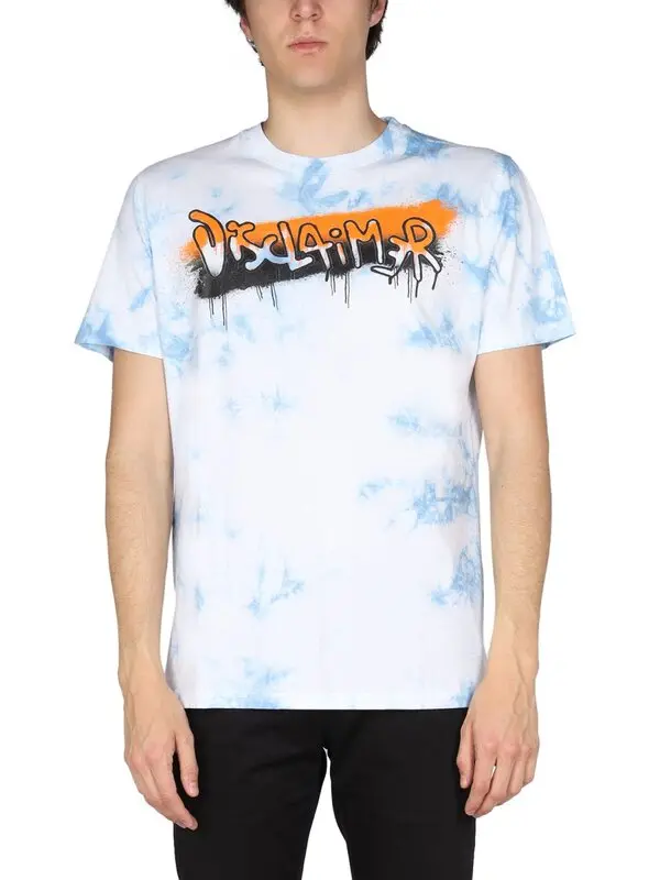 DISCLAIMER Logo Print T Shirt - Azure