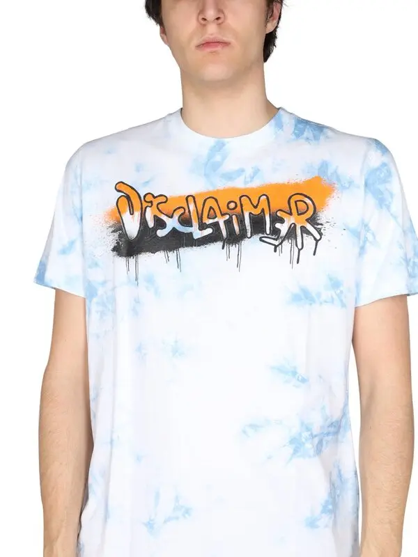 DISCLAIMER Logo Print T Shirt - Azure