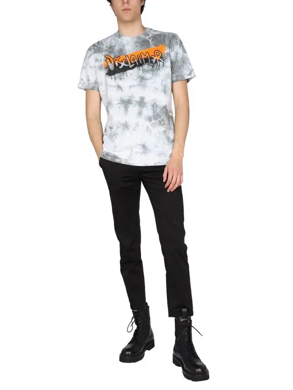 DISCLAIMER Logo Print T Shirt - Grey