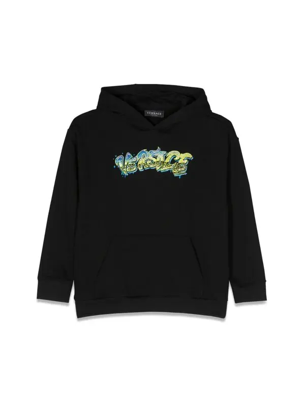 Versace Logo Hoodie - Black