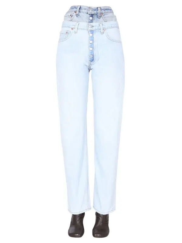 1/OFF PARIS Double Waisted Jeans - Denim
