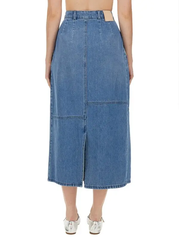 ALYSI Midi Skirt - Denim