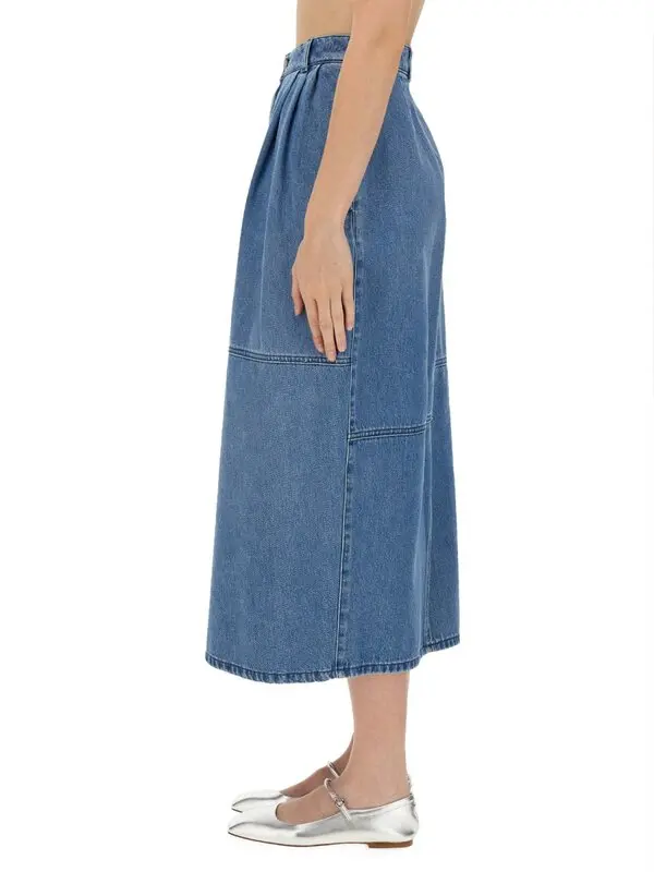 ALYSI Midi Skirt - Denim
