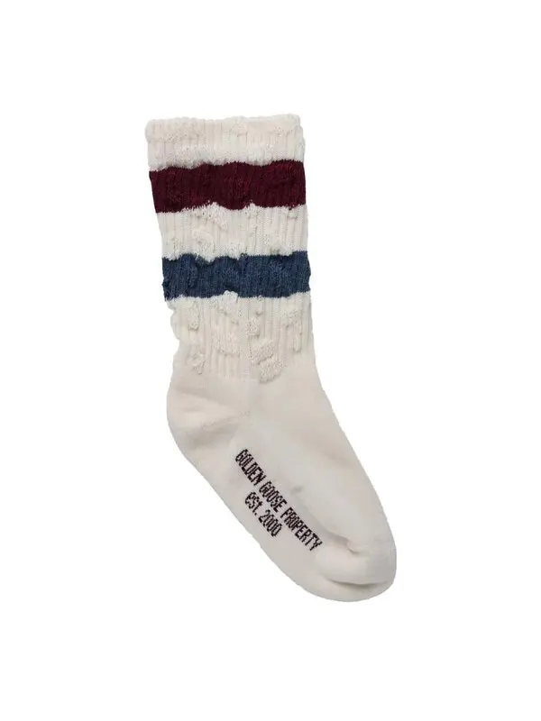 GOLDEN GOOSE Striped Socks - White