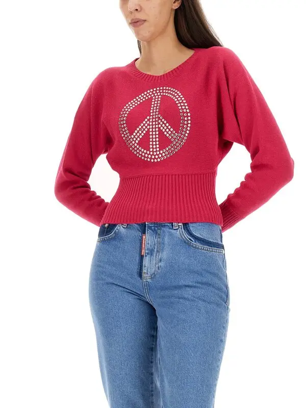 Moschino Peace Symbol Jersey - Fuchsia
