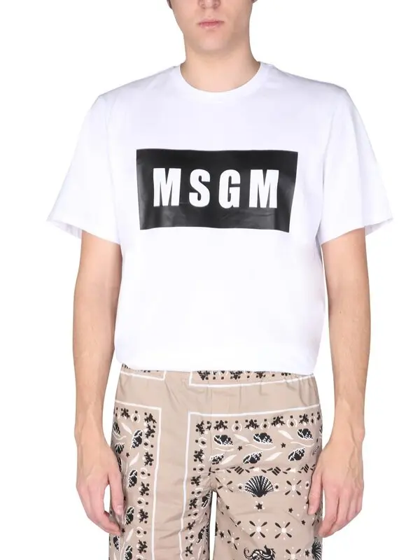 MSGM T Shirt With Logo Box