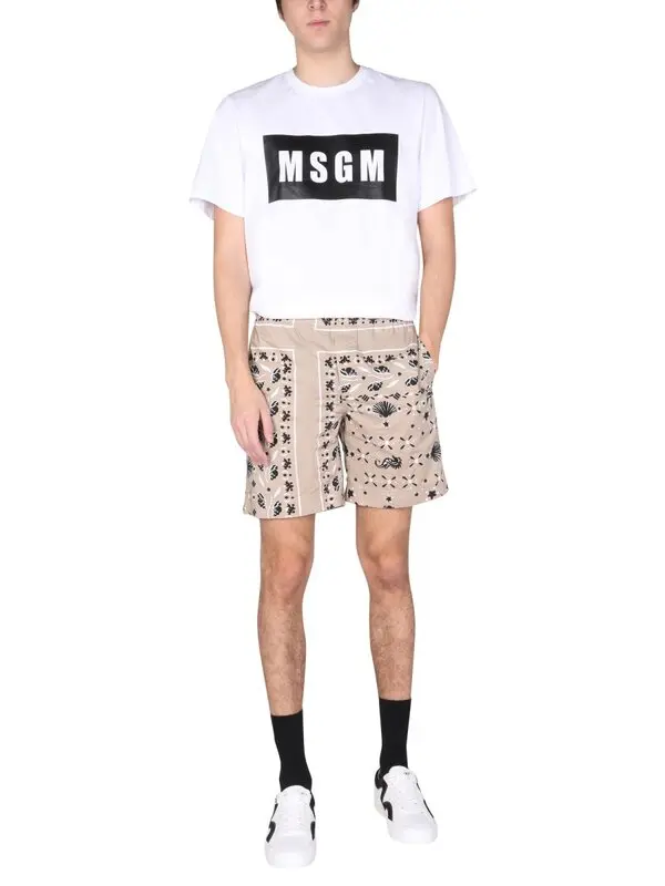 MSGM T Shirt With Logo Box