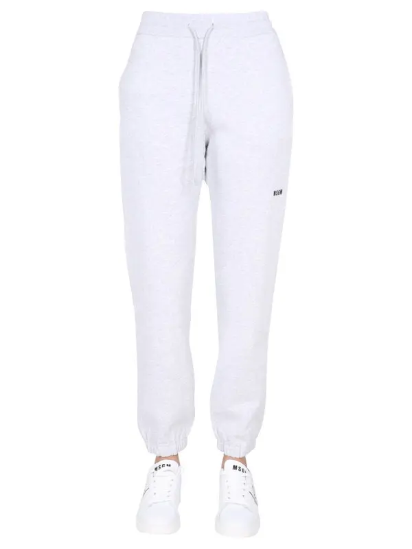 MSGM Logo Print Jogging Pants - Grey