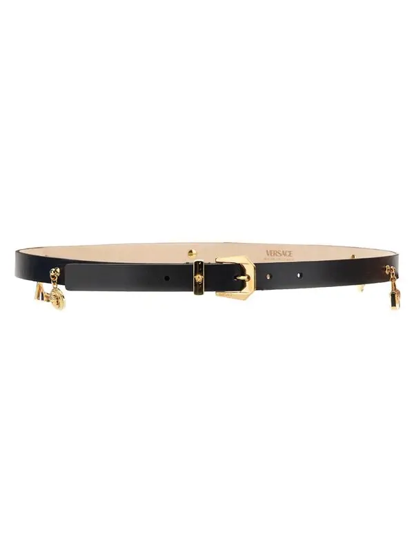 Versace Heritage Jellyfish Leather Belt - Black