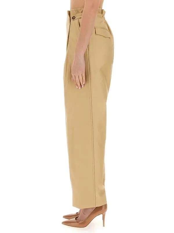 Victoria Beckham Gathered Waist Pants - Beige