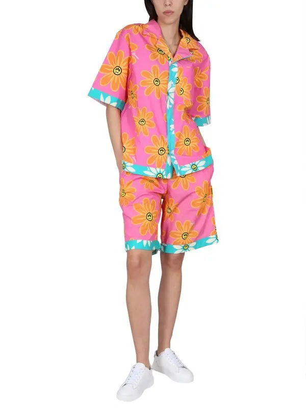 BARROW Sunflower Print Bermuda Shorts