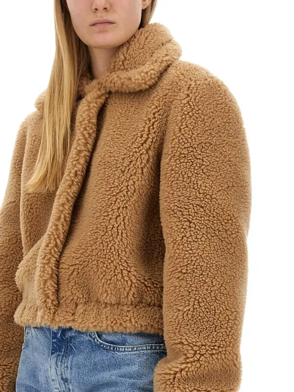 Moschino Regular Fit Furry Jacket - Beige