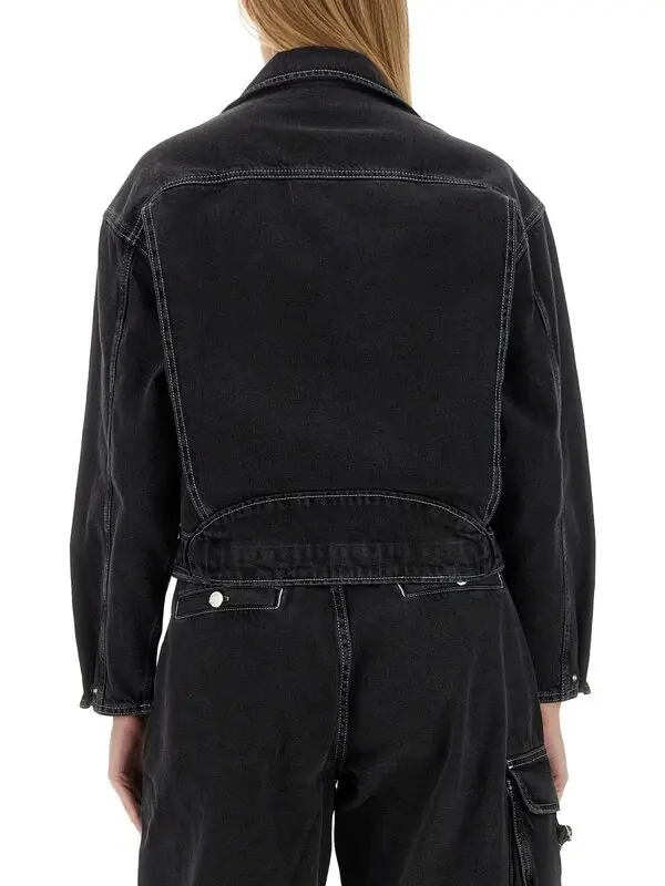Moschino Regular Fit Denim Jacket - Black