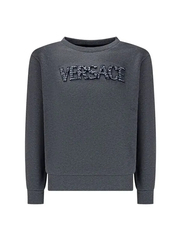 Versace Fleece Sweatshirt With Logo Embroidery