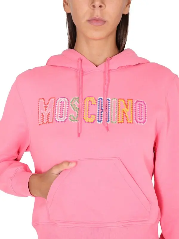 Moschino Logo Crochet Hoodie