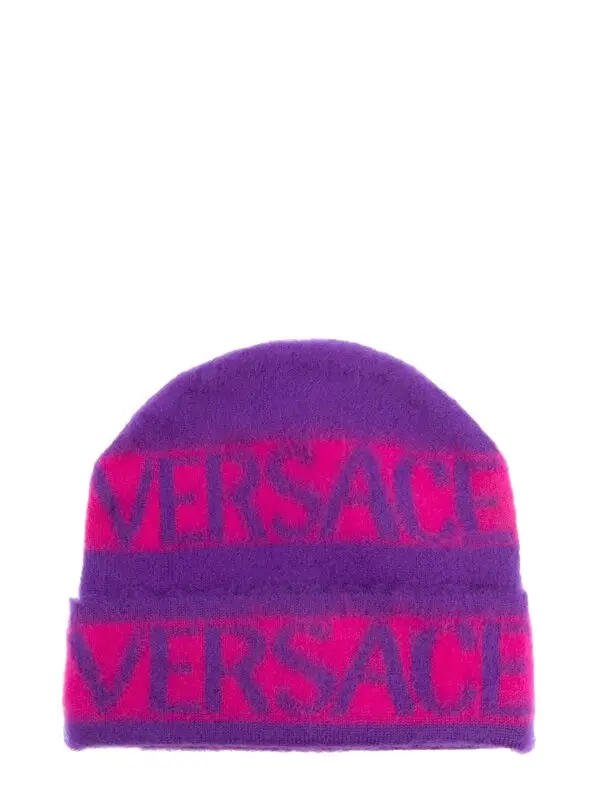 Versace Logo Stripe Beanie - Multicolour