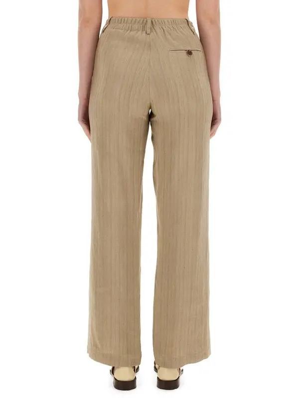 ALYSI Wide Leg Linen-blend Trousers
