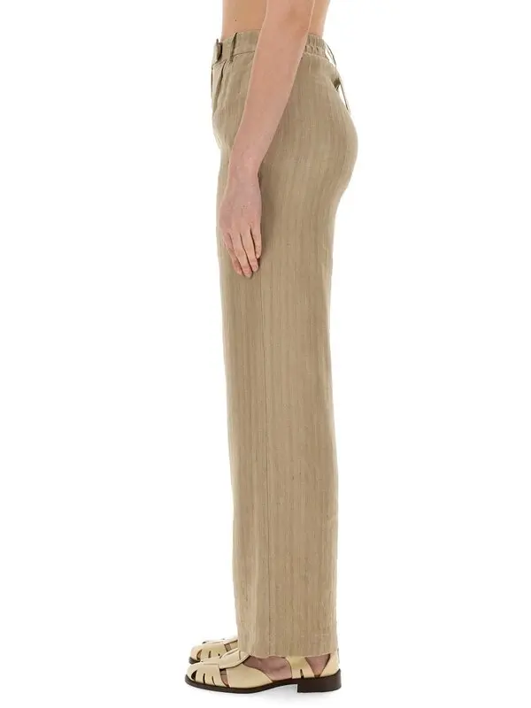 ALYSI Wide Leg Linen-blend Trousers