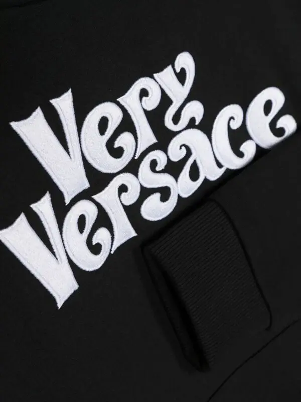 Versace Embroidered Fleece Sweatshirt - Black